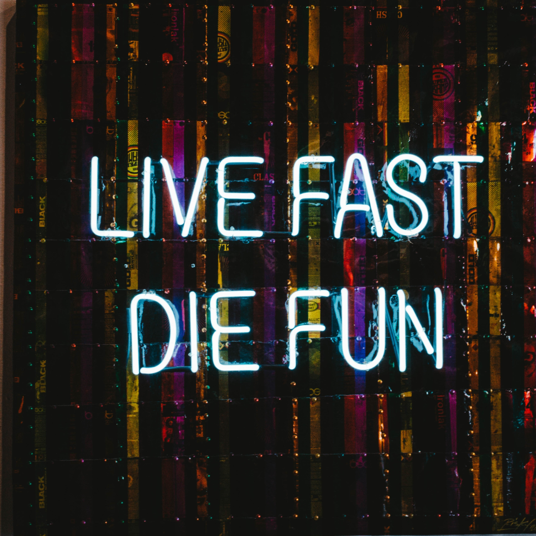 Live Fast Die Fun Sign – Neon Garage